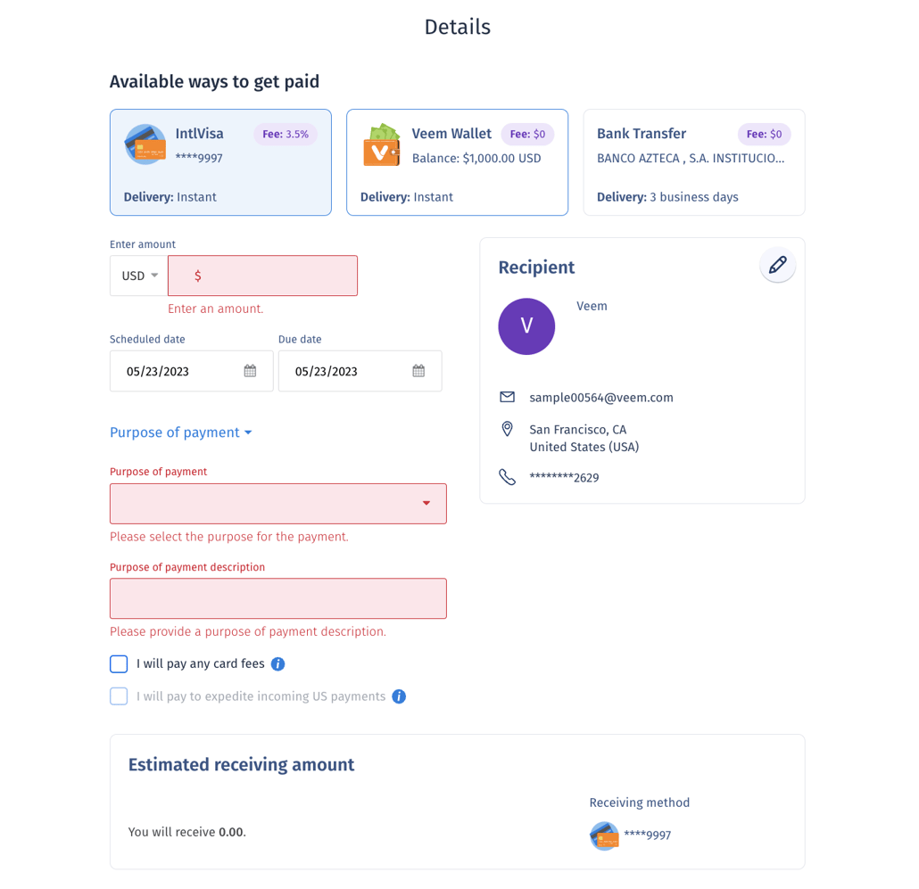 How to Send a Payment Request on Veem